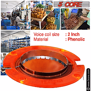5 CORE 50.8mm Tweeter Replacement Voice Coil, 2'' Universal Horn Diaphragm 16 Ω Great Sound Quality - DP 200 FBA