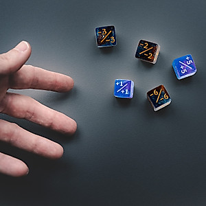 48 PCS Magic The Gathering Token Dice Counters Marble Cube D6 Dice Glitter Sparkle Starry Sky Dice for CCG Creature Stats Card Gaming MTG Accessory (2-Color Mixed)