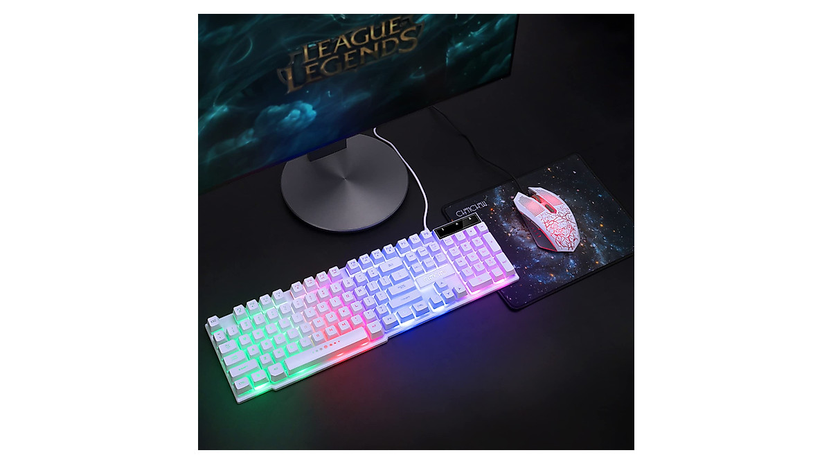 CHONCHOW Rainbow Backlit Gaming Keyboard & Mouse Set