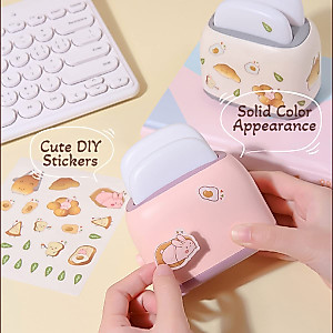 THAYLA Cute Night Lights with USB Rechargeable & Kawaii Stickers for Kids Toaster Lamp Bread Night Light Room Desk Decor for Bedroom, Baby Nursery, Living Room, Dining Pink