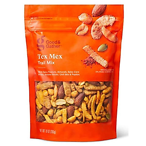 UPF Good & Gather Tex Mex Trail Mix 10 Oz. Spicy Peanuts, Almonds, Salsa Corn Sticks, Sesame Sticks, Chili Bits & Pepitas (1 Pack)
