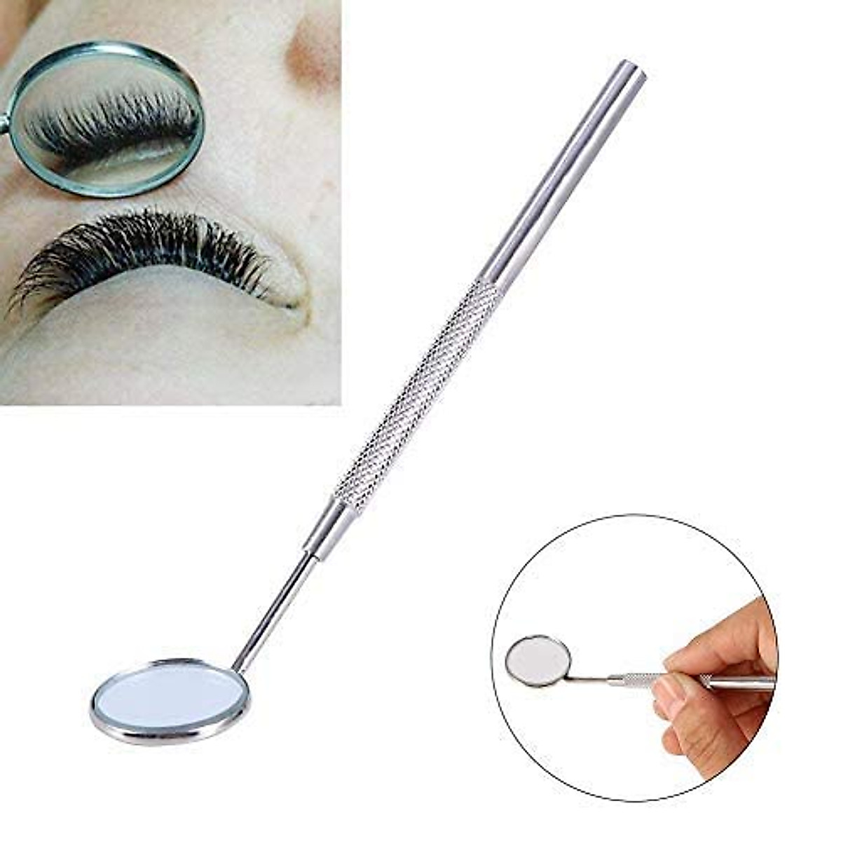 DEWIN Dental Mirror, Stainless Steel Inspection Mirror for Checking Eyelash Extension