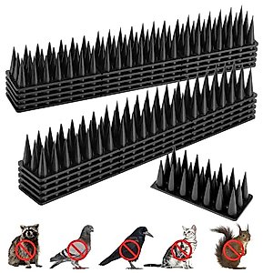 Bird Spikes, 20 Pack Bird Squirrel Raccoon Pigeon Cat Animal Deterrent Spikes for Outside Anti Bird Defender Spikes Outdoor to Keep Birds Away Black