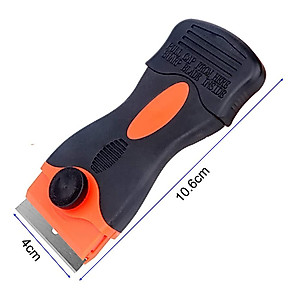 Razor Blade Scraper, 3 Kinds of Two-Way Scratch Free Plastic Scrapers, Edged Razor Blade Scraper Tool with 20 Pcs Razor Blades, Glass Scraper for Windows, Decals, Tint, Stickers, Labels, Caulk