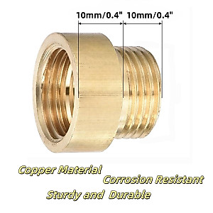 Shower Head Extension Arm, 2 Pack Brass G1/2 Male to G1/2 Female Thread 20mm Length Pipe Fitting Coupler Copper Shower Head Extender with 8M PTFE Pipe Sealant Tape