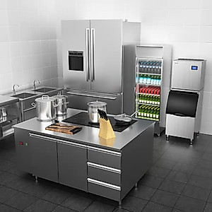 COTLIN Commercial Ice Maker Machine 300LBS/24H with 300LBS Large Storage Bin, 22'' Air Cooled Clear Cube for Restaurant Bar, 110V Ice Machine with Bin