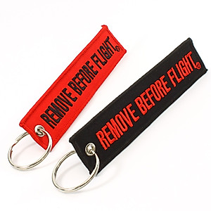 Rotary13B1 Remove Before Flight Key Chain - Black & Red Combo 2 Pack