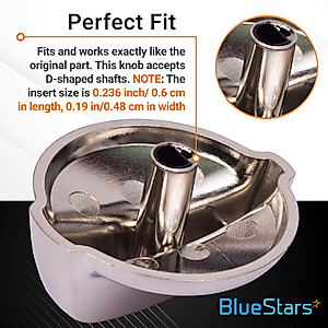 BlueStars Heavy Duty WB03T10325 Range Metal Knob Replacement Part Exact Fit for General Electric Ranges - Replaces 2691864 AP5690210 PS3510510 - Pack of 2