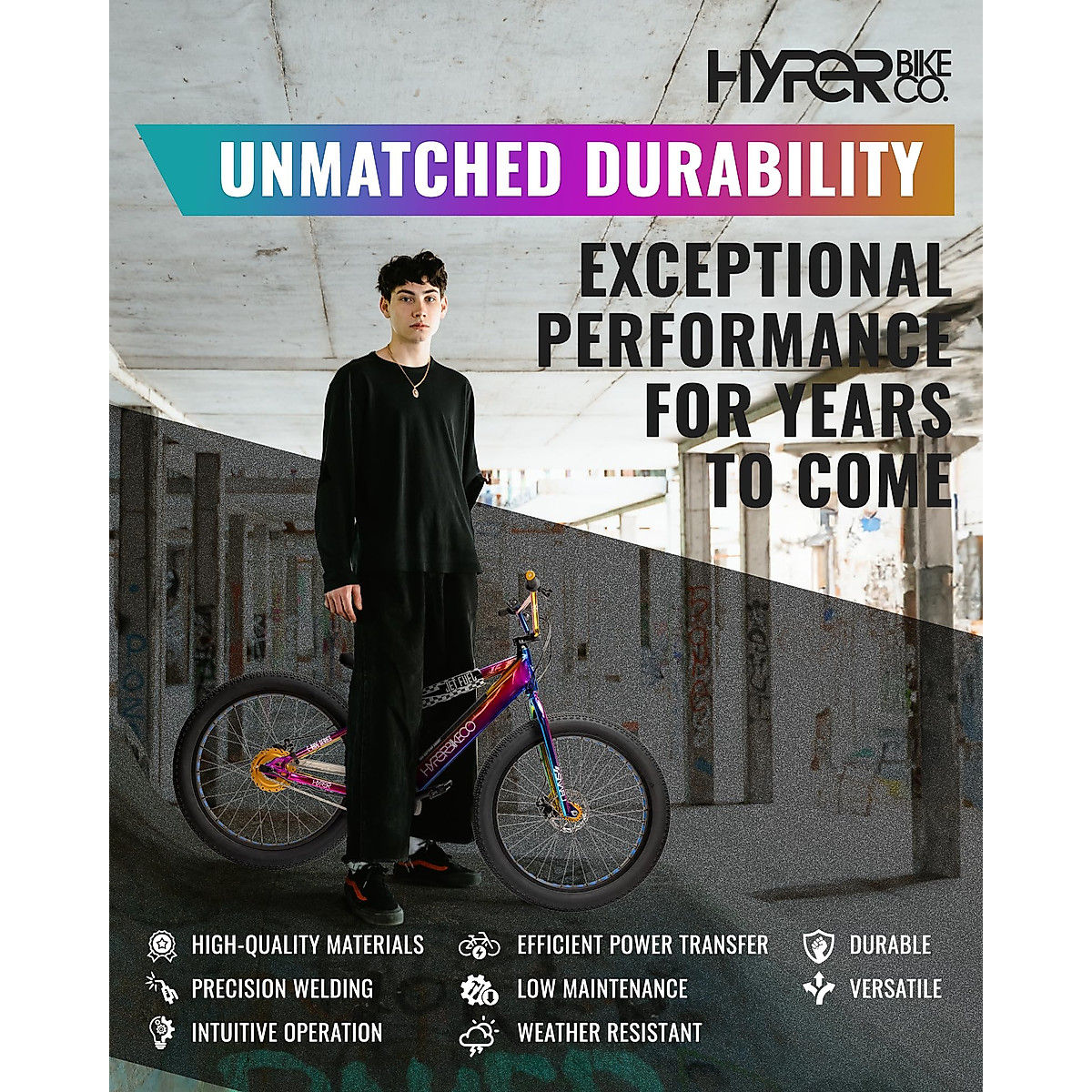 Hyper E-Ride BMX Fat Tire Electric Bike. 250w, 36v Battery, 26 X Inch Fat Tire Ebike with Pedal Assist, Single Speed, Front and Rear Disc Brakes, BMX Frame. Electric Bicycle for Adults. (Jet Fuel)