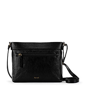 The Sak womens Sak Sanibel Leather Mini Crossbody, Black Floral Embossed Ii, One Size US