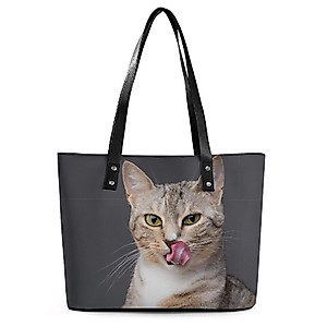 Womens Handbag Cat Leather Tote Bag Top Handle Satchel Bags For Lady