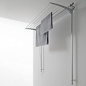 foxydry Wall Mounted Clothes Drying Rack, Pulley Clothes Airer Wall, Vertical Drop Down Laundry Drying Rack (80)