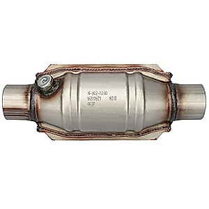 MAYASAF 2.25" Inlet/Outlet Universal Catalytic Converter, with O2 Port & Heat Shield (EPA Compliant)