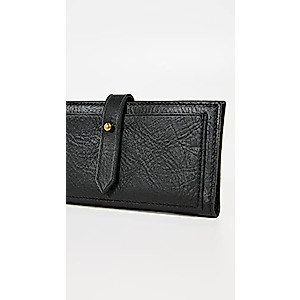 Madewell Women's The Leather Post Wallet, True Black, One Size