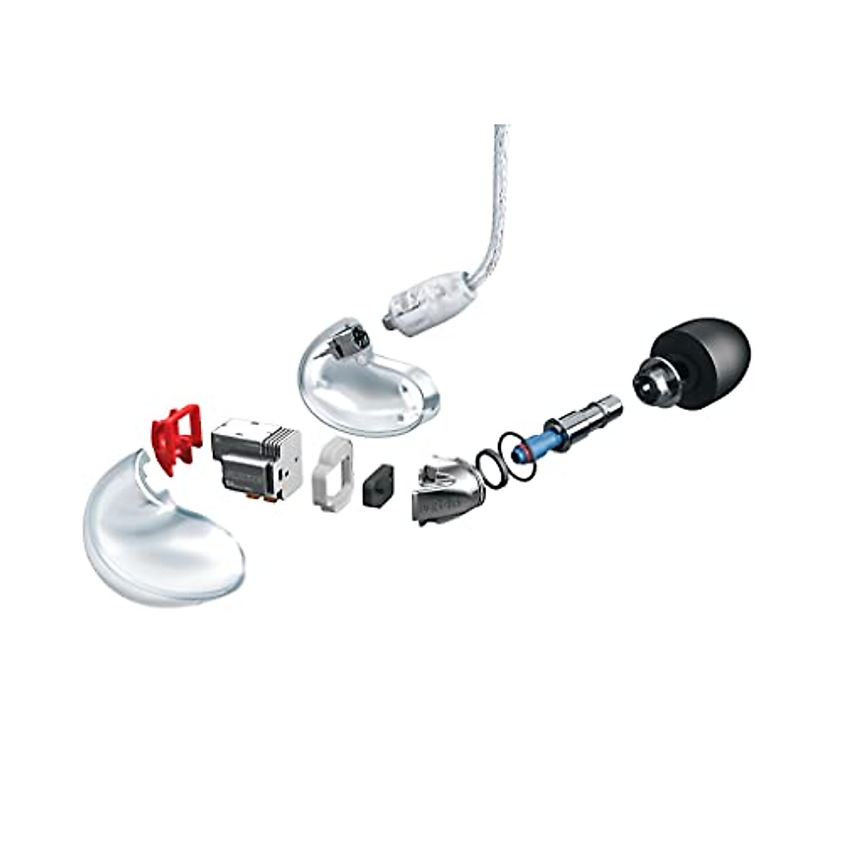Shure SE846 Wired Sound Isolating Earbuds, High Definition Sound + Natural Bass, Four Drivers, Secure in-Ear Fit, Detachable Cable, Durable Quality, Compatible with Apple & Android Devices - Clear