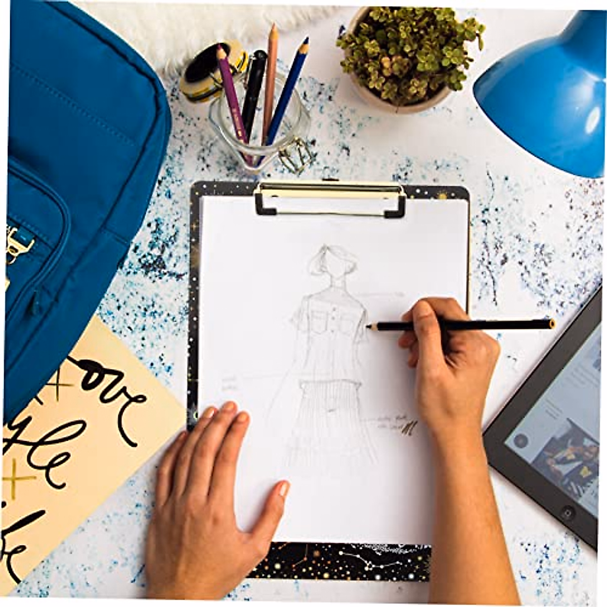 STOBOK 4pcs Teacher A Folder Board Size Portable Profile Clipboard Pattern Holder for Clip Folders Document Practical Low Letter Clipboards Conference Office Writing Exam Paper