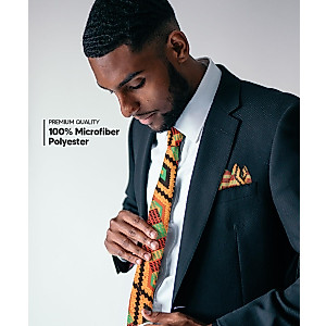 Vittorio Farina Premium Kente Necktie & Matching Pocket Square Set (Kente #2)