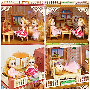 Doll House Dollhouse with Light, Dream Gift for Girls