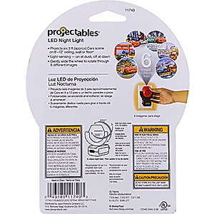 Projectables Pixar Cars LED Kids Night Light, Plug-In, Projector, Dusk-to-Dawn, Lightning McQueen, Mater, Holly, for Hallway, Bedroom, Nursery, Playroom, Gaming Room, 11740