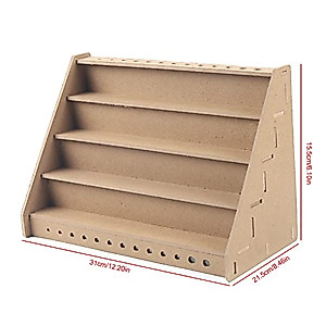 YIYIBYUS Wooden Pen Organizer - 4 Tier Wooden Storage Rack Stand Holds Acrylic Paint Bottle Model Hobby Parts US,Multi-Functional DIY Pen Holder Box, Easy Assembly, Home Office Art Supplies Organizer