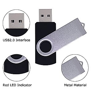 TosMemo USB Flash Drive 16GB Thumb Drive USB 2.0 Flash Drive Swivel Jump Drive Pen Drive Memory Stick for Data Storage(2 Pack,Black & Blue)