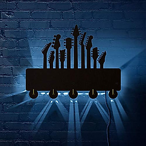 The Geeky Days Guitar Design Home Decor Wall Art Wall Hook Bedroom Decor Hanger Music Instrument Coat Bags Clothes Hook Keys Holder Towel Hooks for Music Lover Gift