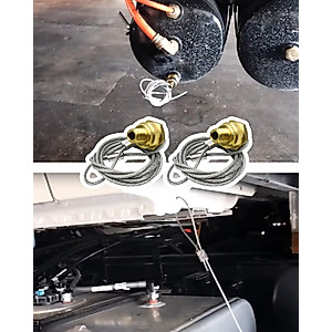 2 Pack of ¼” NPT Air Tank Drain Valve with 60" Cable, Air Brake Reservoir Drain Valve Air Compressor Drain Valve For Semi Trucks Replaces Haldex 12105 N3613AD