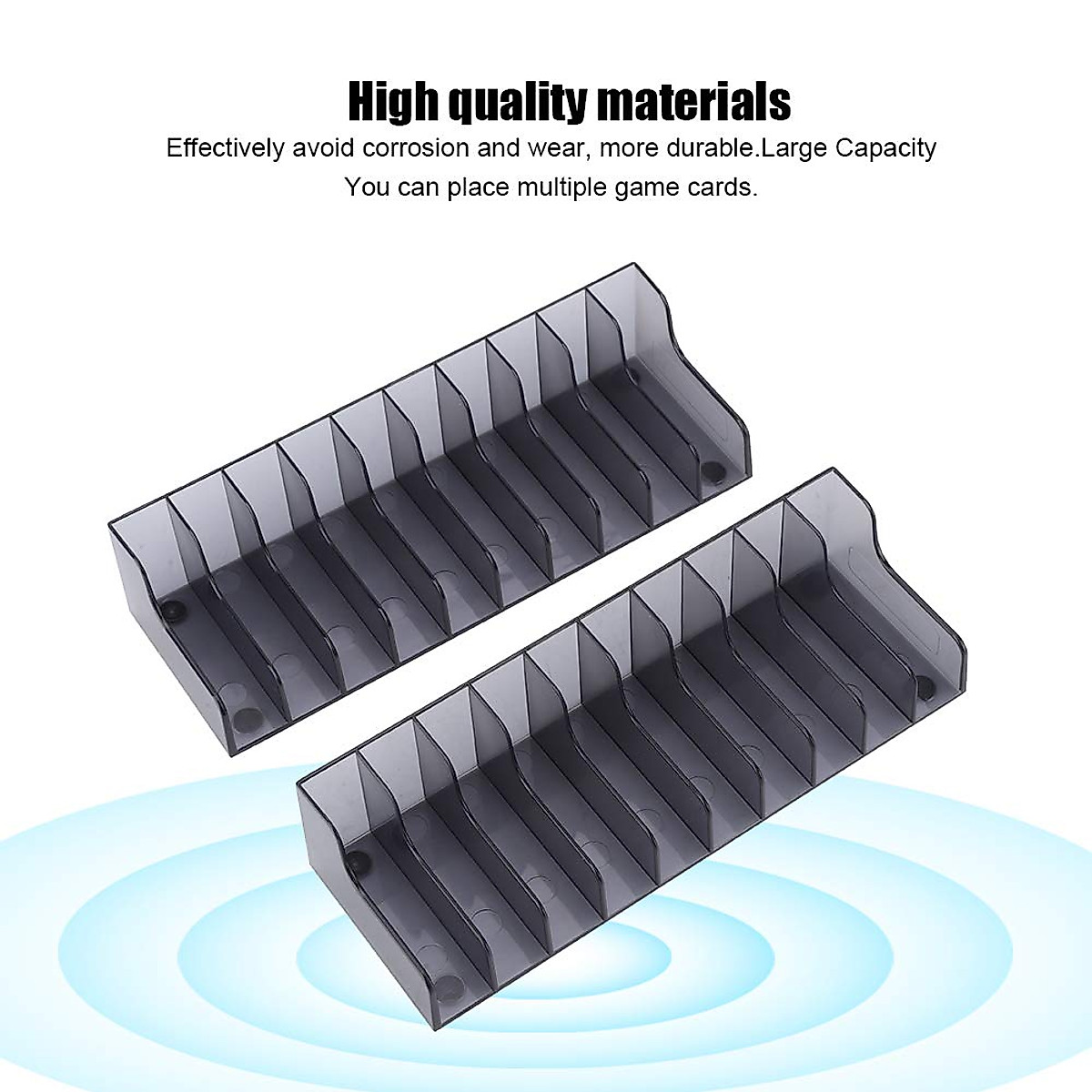 Wuqioei Game Disc Rack, 2 PCS Game Disc Stand with 10 Slot for PS4/SLIM/PRO Game, Large Capacity Game Card Storage Bracket Box Game CD Storage Holder