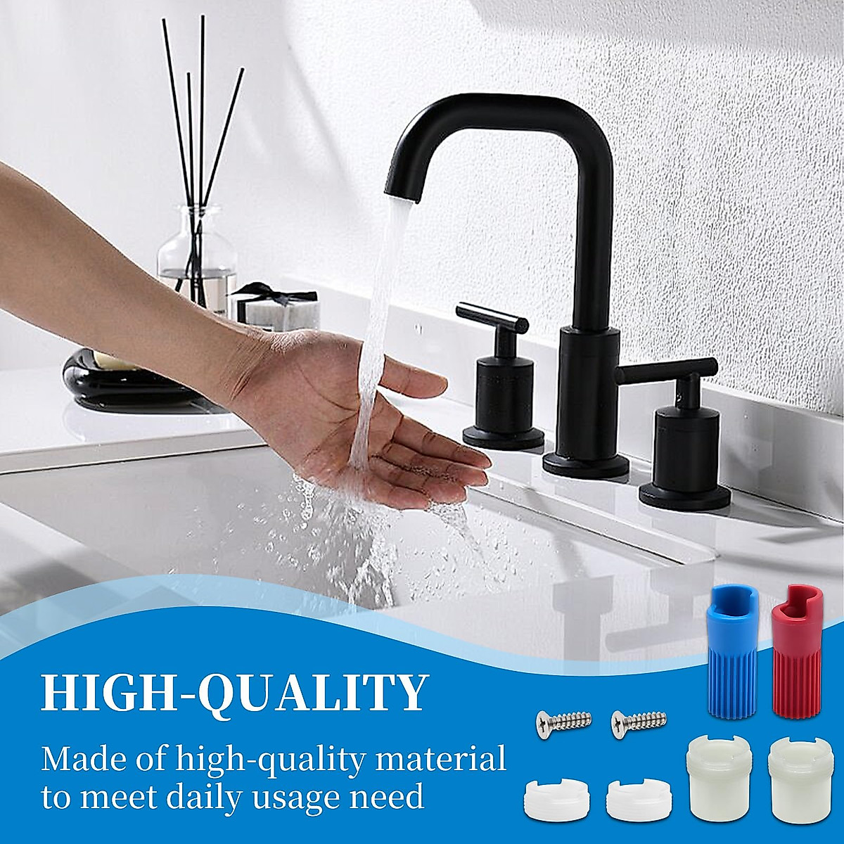 97479 Faucet Stem Extension Kit Compatible with Moen Monticello Widespread Bathroom Sink Faucet Part, Bathroom Faucet Cartridge Replacement Parts for Moen Stem Extension