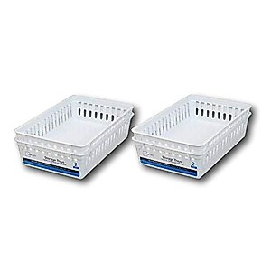 Plastic Rectangular Storage Trays Baskets Organization Bundle - Set of 4