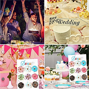 Wall Display Stand Reusable Donut Holder Board with Rustic Wood for Party Decorations Supplies Dessert Table at Wedding Birthday Baby Shower Treat (White)