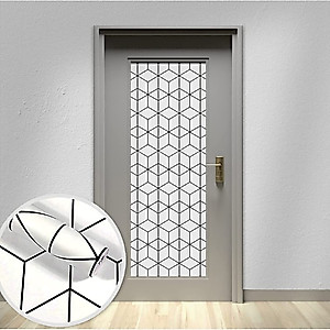 Yifasy Shelf Liner Black Cube Self-Adhesive Drawer Paper Furniture Protector Redo L Shaped Desk 118x17.7 Inch