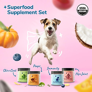 kin+kind Superfood Supplement Set for Dogs & Cats, Boost Immunity, Promotes Healthy Skin & Coat, Hip & Joint, Healthy Digestion, Made in USA, Small 4 Ounce (Pack of 4)