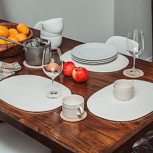 OrganiHaus Set of 3 Brown Farmhouse Hot Pads for Kitchen | 7" Cotton Pot Holders for Hot Plates to Protect Table | Hot Pads for Countertops | Trivets for Hot Dishes | Trivets for Hot Pots and Pans