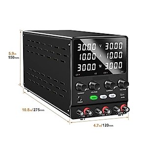 DC Variable Adjustable Dual-Channel Power Supply 3-Way 30V 10A 60V 20A Parallel Functions 300W 360W(SPS305-2KD,220V)