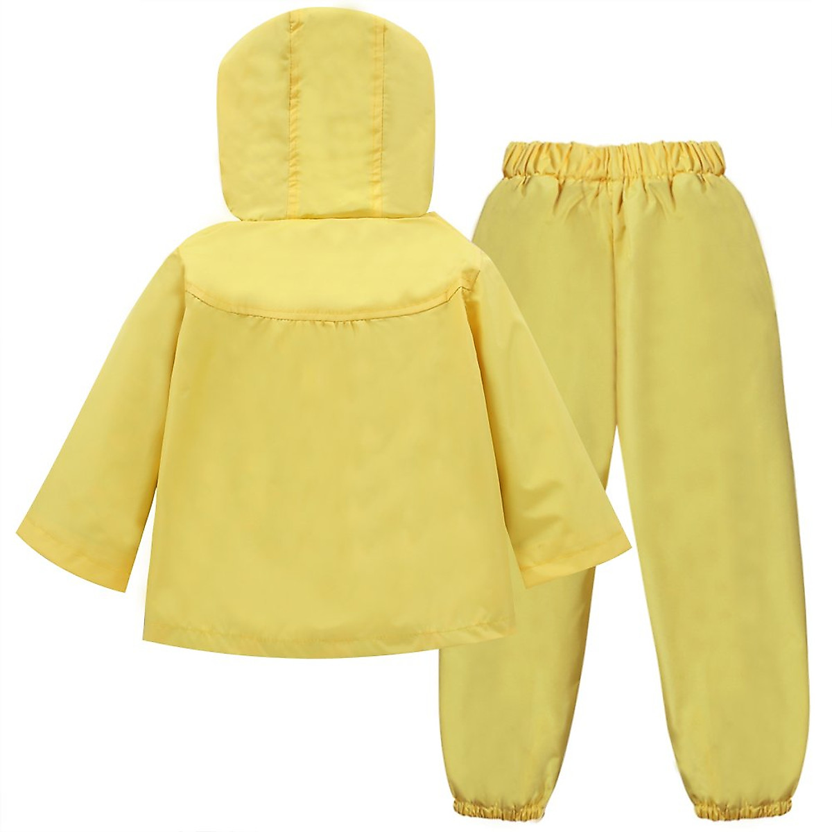LZH Girl Baby Kid Waterproof Hooded Coat Jacket Outwear Suit Raincoat Hoodies with Pants Yellow 3T(For Age 2-3Y)