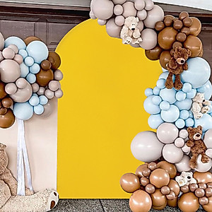 FOTSHARER Wedding Arch Backdrop Cover Chiara 2.6x6FT Gold Arch Cover for Party Events Spandex Fitted Arch Covers Fabric for Photography Round Top Backdrop for Birthday Ceremony Decorations