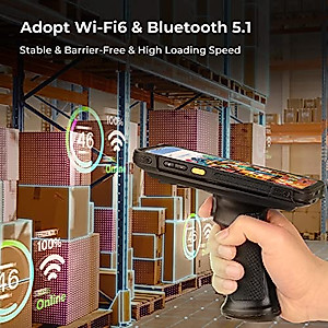 2023 Android Barcode Scanner with Pistol Grip, Android 11, Wi-Fi 6 MUNBYN Mobile Computer Handheld Rugged PDA 5.5" Data Terminal SE4710 Zebra Scanner Bluetooth GPS 1D/2D/QR Barcode Scanner Collector