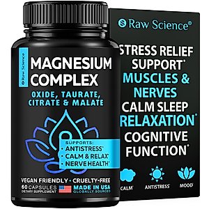 Magnesium Citrate Capsules - High Absorption Magnesium Supplement for Muscle, Nerve Health and Relaxation