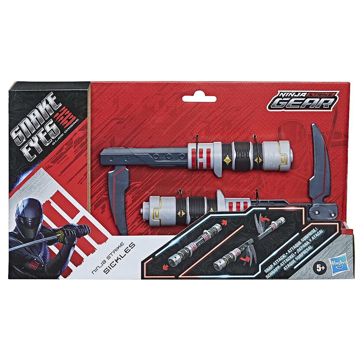 Snake Eyes: G.I. Joe Origins Ninja Strike Gear Ninja Strike Sickles with Snap Attack Action Feature, Roleplay Toys for Kids Ages 5 and Up