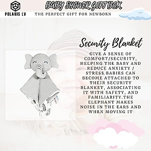 POLARIS LV - New Born Gift for Baby Shower, Baby Registry: Security Blanket, Newborn Essential Sleeping Bag and Muslim Blanket,Newborn Hat and Gloves, Hair Brush, Neutral Gender (Boys and Girls)