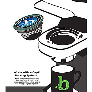 beaniac Organic Kickstarter 100% Colombian | Medium Roast, Single Serve Coffee K Cup Pods | Rainforest Alliance Certified | 30 Compostable, Plant-Based Coffee Pods | Keurig Brewer Compatible