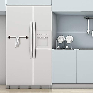 WL.Rocaille Adjustable Magnetic Rods for Mental Appliance, Doors, Windows,16 to 28 Inch/2 Pack/Easy Installation Toilet Towel Bar, Muti-Useful (Black, 2pack)