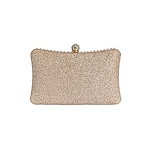 Mulian LilY Gold Evening Bags For Women Glitter Crystal Rhinestones Clutch Purse With Detachable Chain Strap M261