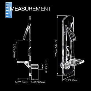 Jamiikury 10pcs Locking Shelf Support Pegs, 5mm Shelf Pins Clear Shelf Clips Plastic Shelf Pegs for Shelves, 5mm Peg x 3/4" Thick Shelf