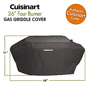 Cuisinart CGC-360 4-Burner Gas Griddle, 36" Grill Cover, Black