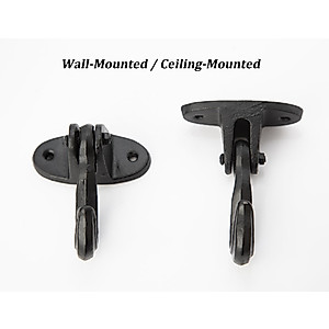 SMKOLIN 2 Pack Cast Iron Ceiling Hook,Industrial Coat Hook,Chandelier Hooks,Plant Pot Hanger