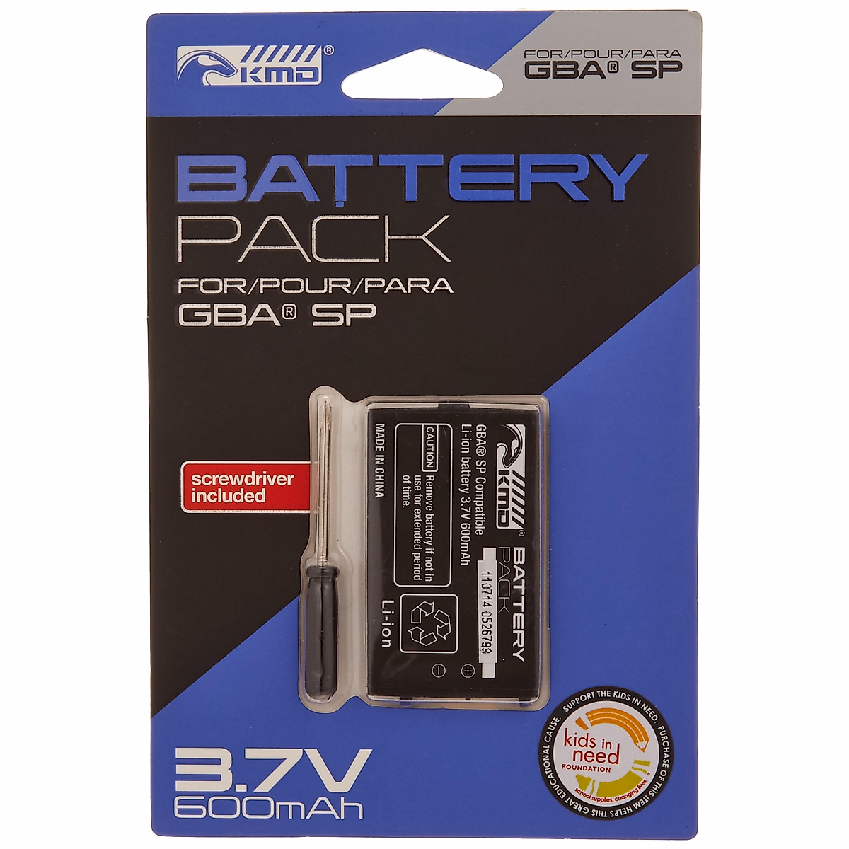 KMD GBA SP Replacement Lithium Ion Battery with Screwdriver - Game Boy Advance;