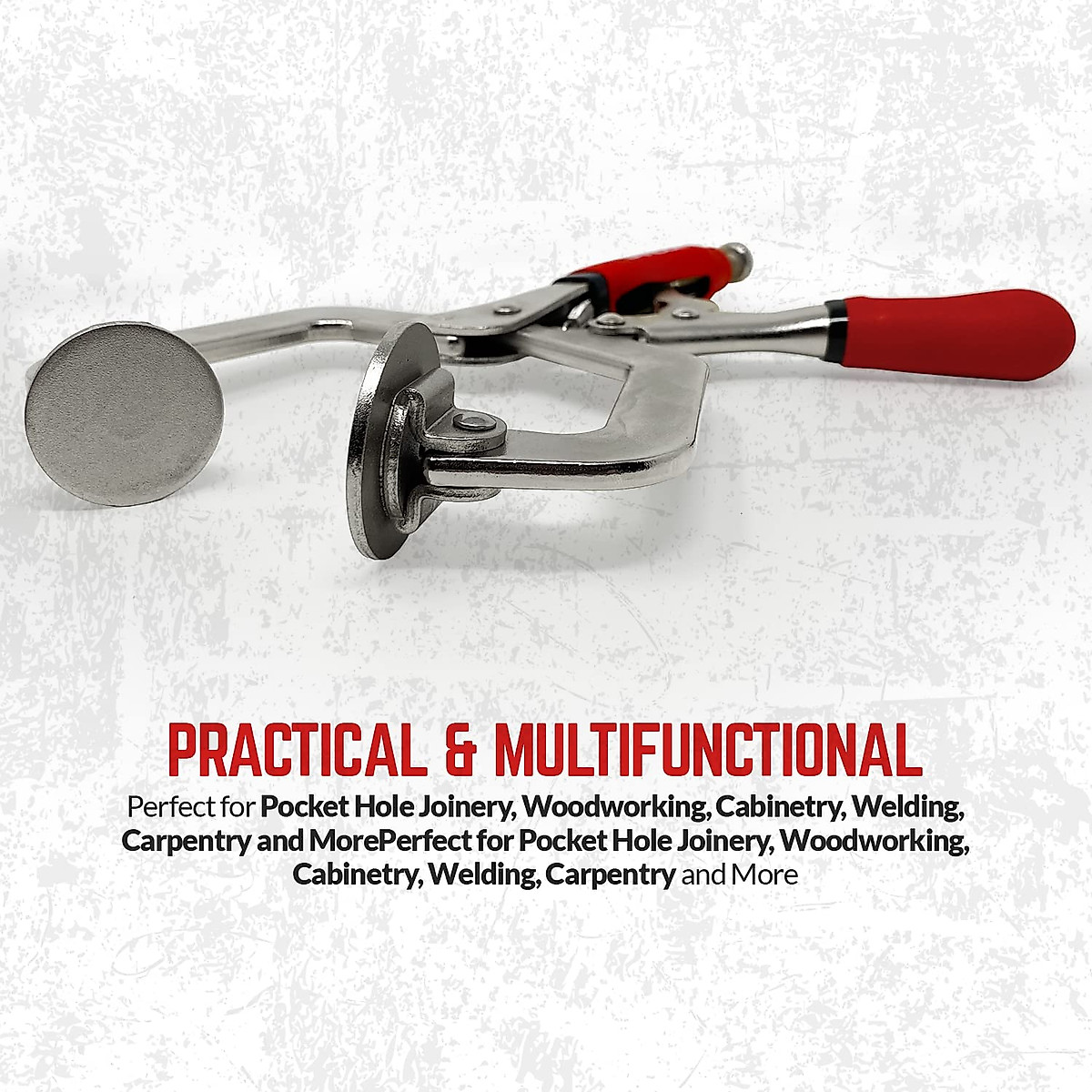 3" Metal Face Clamp Woodworking - (Pack of 2) Heavy Duty C-Type Wood Clamps Clamping Tools with Ergonomic Grip for DIY, Pocket Hole Joinery, Cabinetry, Welding, Carpentry