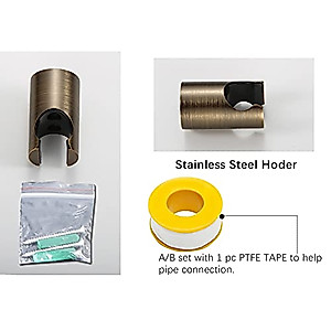 MINJING Hand Held Toilet Bidet Sprayer Antique, Stainless Steel Bidet Sprayer Douche Kit Jet Brass Valve Set, Baby Cloth Diaper Sprayer, Bidet Faucet Single Cold Water,A